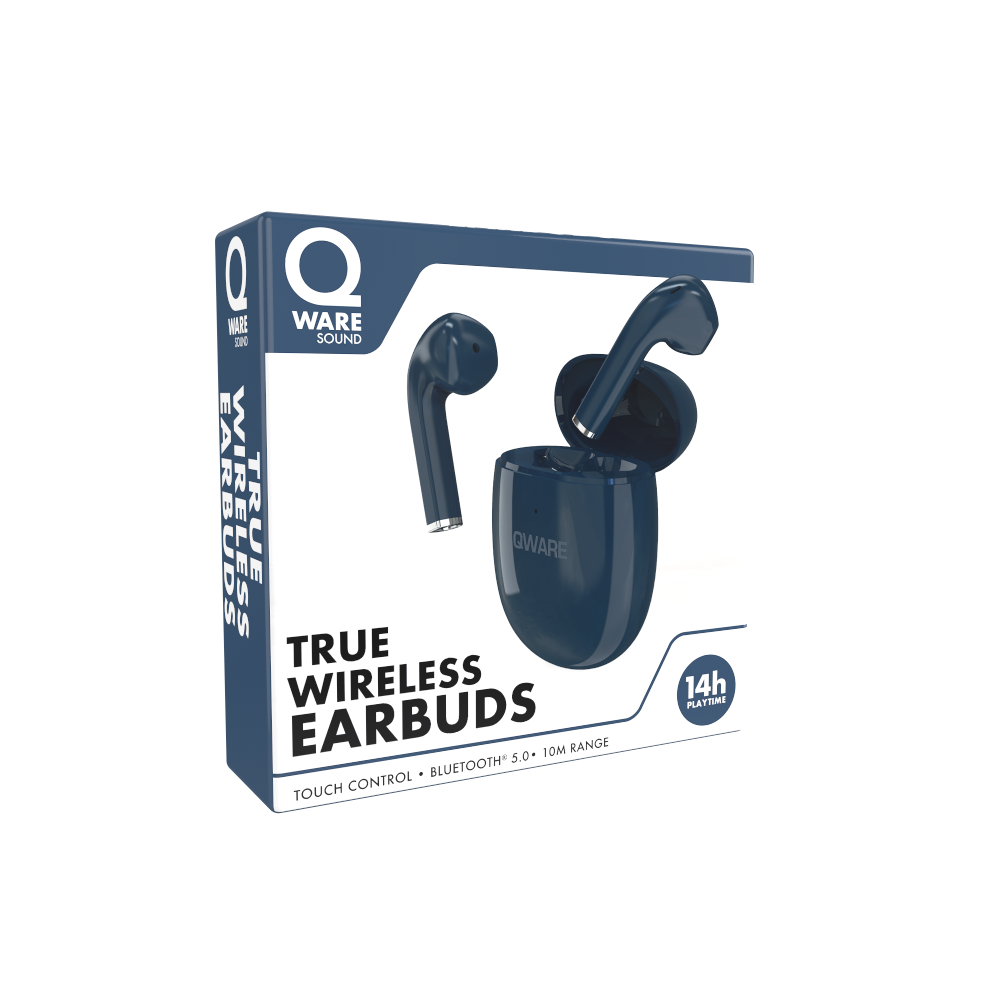 Qware Sound Wireless Earbuds - Blue