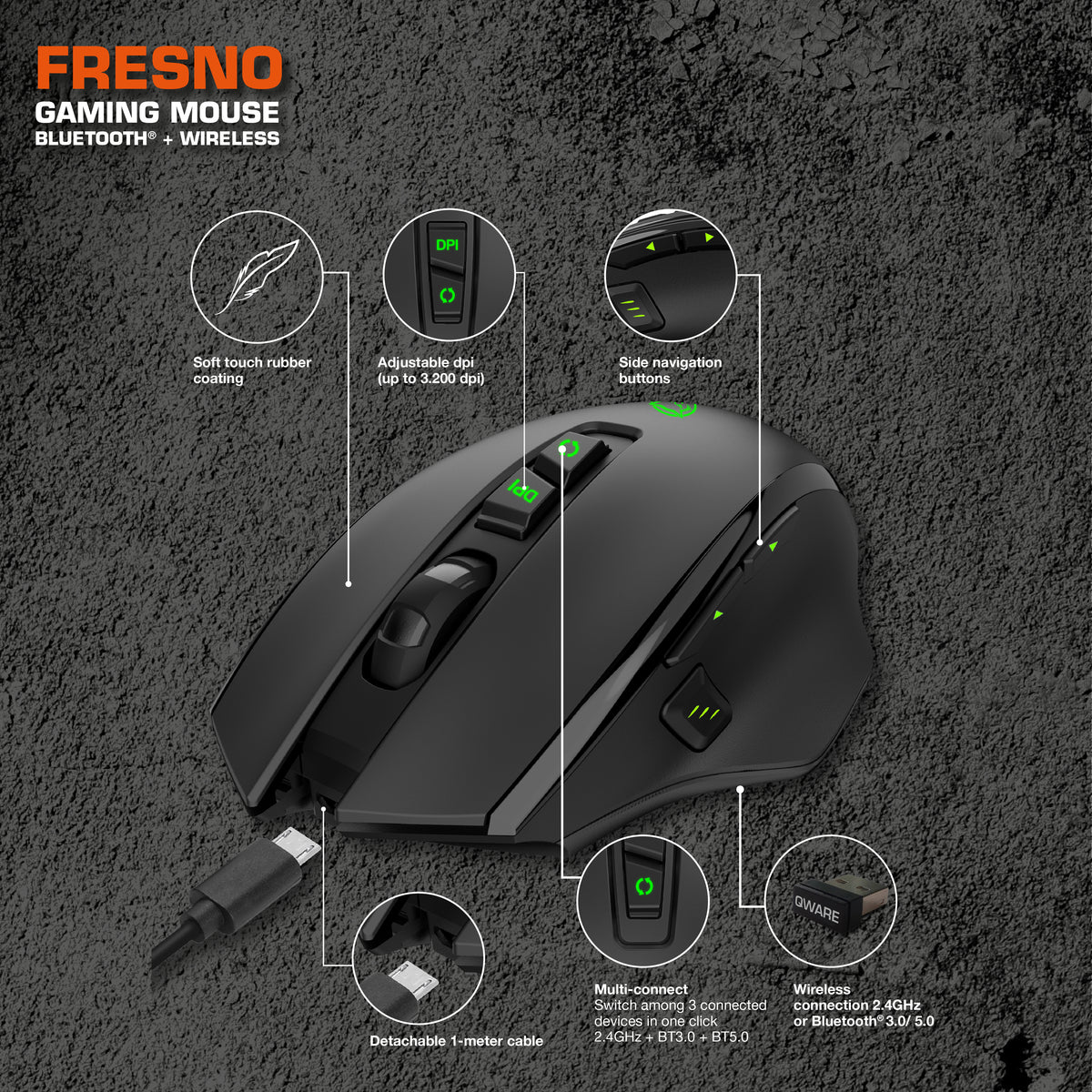 Fresno Gaming Mouse - Black – Qware